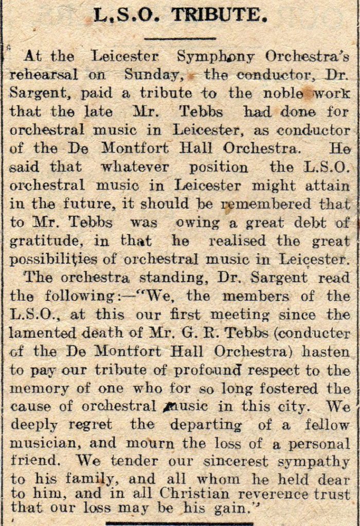 George Robert Tebbs | Leicester Symphony Orchestra